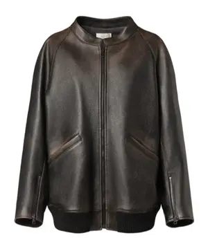 THE ROW Long-sleeved Leather Bomber Jacket