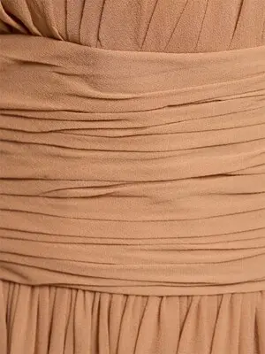Michael Kors One-shoulder Extra-long Dress - Brown