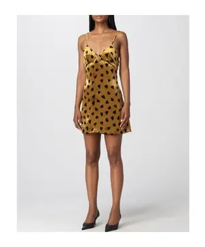 Saint Laurent Sleeveless V-neck Printed Dress