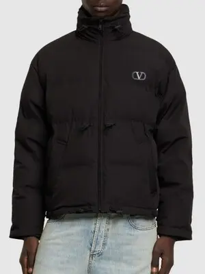 Valentino Garavani Logo Detail Down Jacket With Drawstring