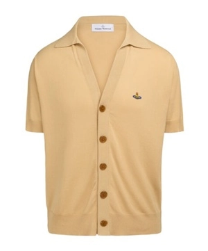 VIVIENNE WESTWOOD Short-sleeved Knitted Cardigan - Sand