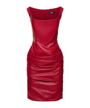 Versace Sleeveless Ruched Dress With Back Slit