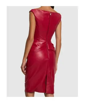 Versace Sleeveless Ruched Dress With Back Slit