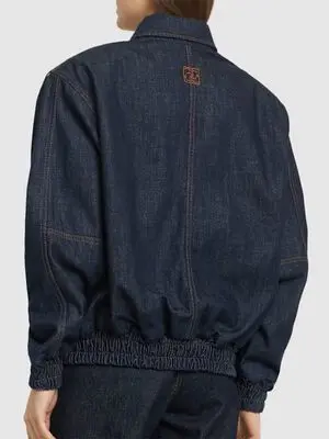 Magda Butrym Lapel Long-sleeved Denim Coat