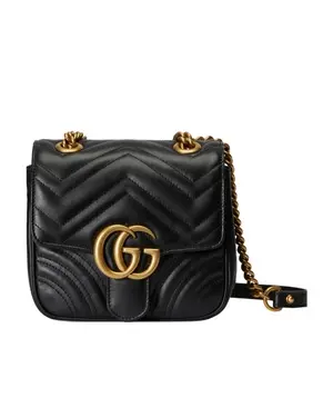 Gucci Gg Marmont Matelassé Shoulder Bag - Black
