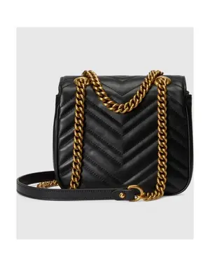 Gucci Gg Marmont Matelassé Shoulder Bag - Black