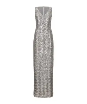 Michael Kors Sequined V-neck Maxi Dress