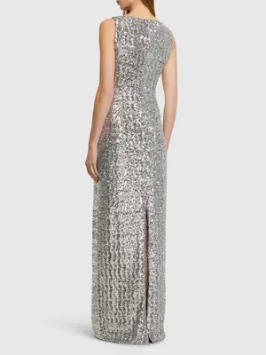Michael Kors Sequined V-neck Maxi Dress