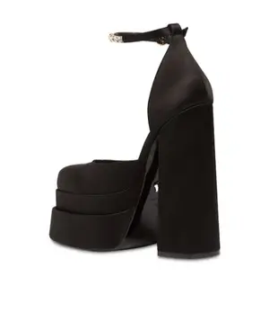 Versace Platform High Heel Sandals - Black