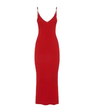 Versace Sleeveless Maxi Dress With Pin Detail
