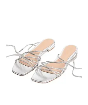 GIANVITO ROSSI 10mm Leather Crystal Ankle Tie Sandals