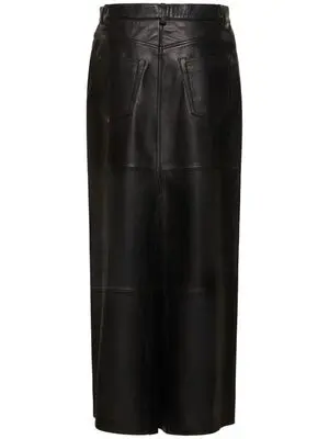 REFORMATION Leather Maxi Skirt