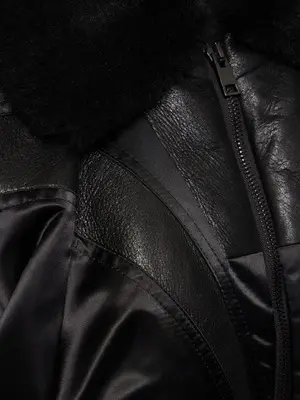 MUGLER Zip-up Bomber Jacket With Fur Collar
