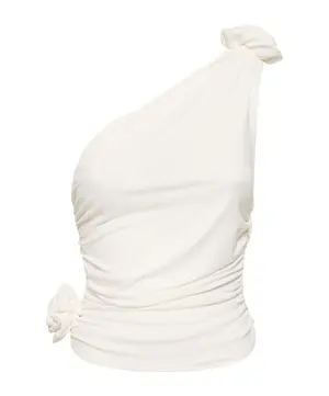 Magda Butrym One Shoulder Blouse With Flower Applique