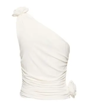 Magda Butrym One Shoulder Blouse With Flower Applique