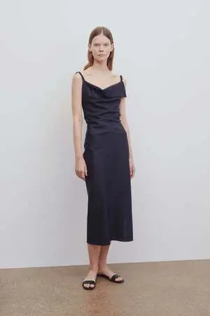 THE ROW Wool Suit Fabric Draped Dress