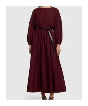 Gabriela Hearst Long Sleeve Dress With Pleated Detailing