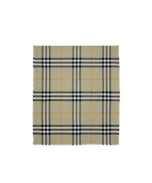 Burberry Checked Fringed-edge Scarf