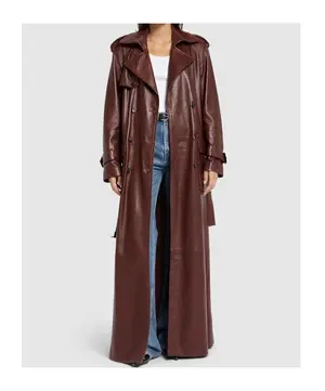 Giuseppe Di Morabito Double-breasted Leather Trench Coat