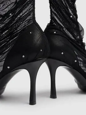 JIMMY CHOO Square-toed Mesh Ankle Boots