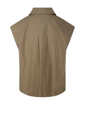 P.a.r.o.s.h Sleeveless Shirt With Embroidered Logo And Pockets