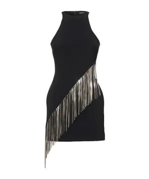 David Koma Cady Mini Dress With Metallic Fringe