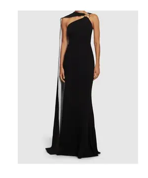 Roland Mouret Asymmetrical Gown With Cape Detail