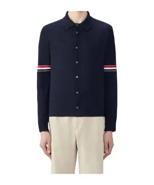 Thom Browne Rwb Stripe Buttoned Cardigan