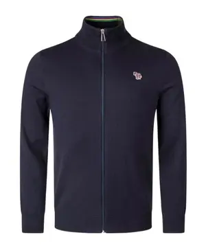 Paul Smith Zip Cardigan With Logo Patch