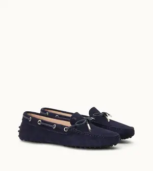 TOD'S Gommino Driving Loafers With Lace Detail - Blue