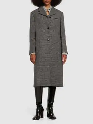 FERRAGAMO Houndstooth Long-sleeved Coat