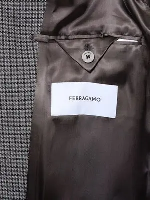 FERRAGAMO Houndstooth Long-sleeved Coat