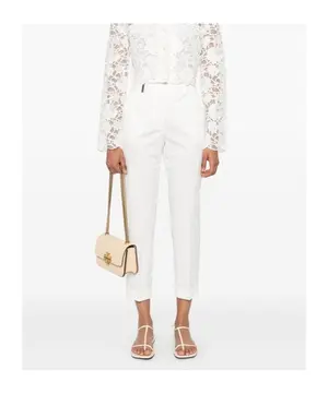 Peserico Cropped Pleated Trousers - White