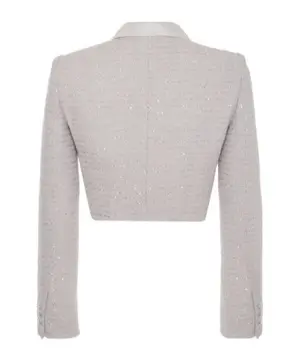 Alessandra Rich Sequined Tweed Cropped Jacket