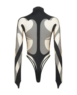 MUGLER High-neck Tulle Jumpsuit