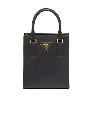 Prada Saffiano Leather Handbag With Logo Detail