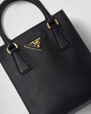 Prada Saffiano Leather Handbag With Logo Detail