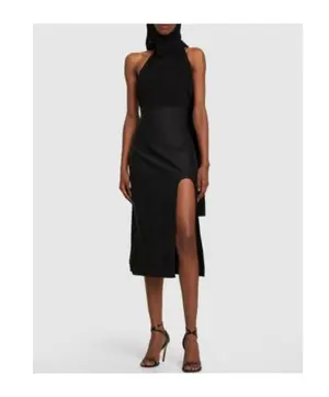Magda Butrym Hooded Jumpsuit With Rose Applique