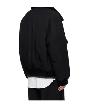 WOOYOUNGMI Faux Fur Collar Zip-up Down Jacket