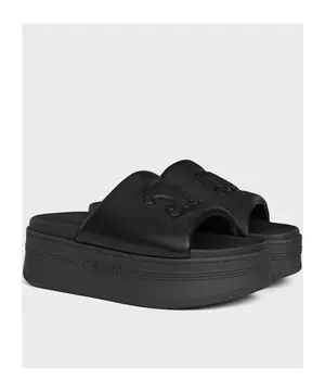 Celine Block Slide With Triomphe In Lambskin