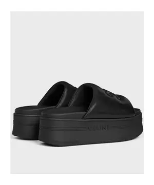 Celine Block Slide With Triomphe In Lambskin