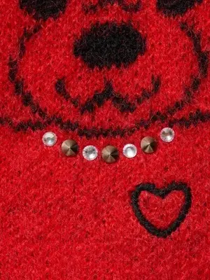 Alessandra Rich Embellished Teddy Bear Knit Vest
