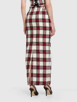 Alessandra Rich Plaid Maxi Skirt