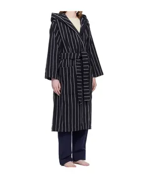 TEKLA Striped Hooded Bathrobe
