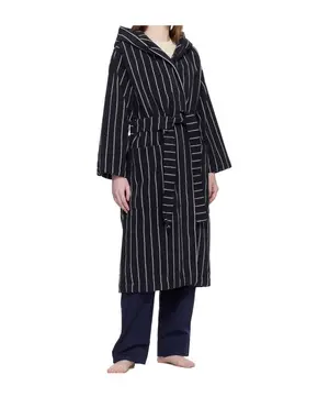TEKLA Striped Hooded Bathrobe
