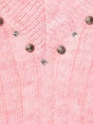 Alessandra Rich Crystal Embellished Ribbed Sweater