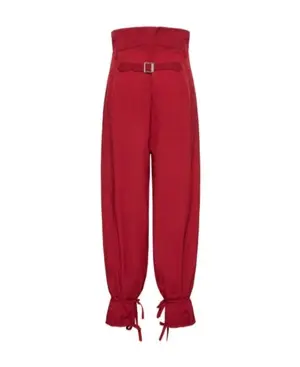 Alexandre Vauthier High-waisted Crepe Casual Pants With Belted Cuffs