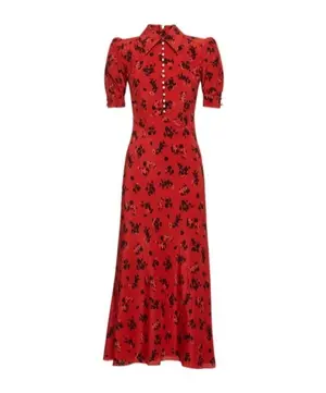 Alessandra Rich Short-sleeved Printed Maxi Dress