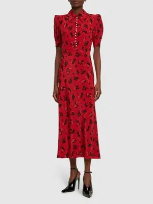 Alessandra Rich Short-sleeved Printed Maxi Dress