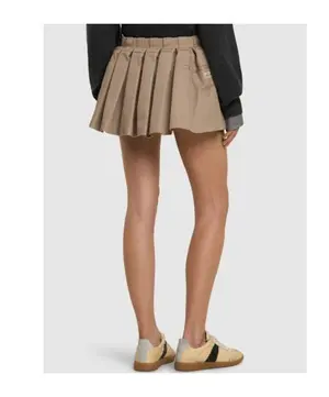 Alexander Wang Pleated Workwear Drill Mini Skirt